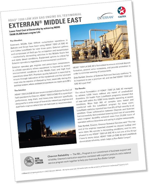 Exterran Testimonial | Caltex Lubricants